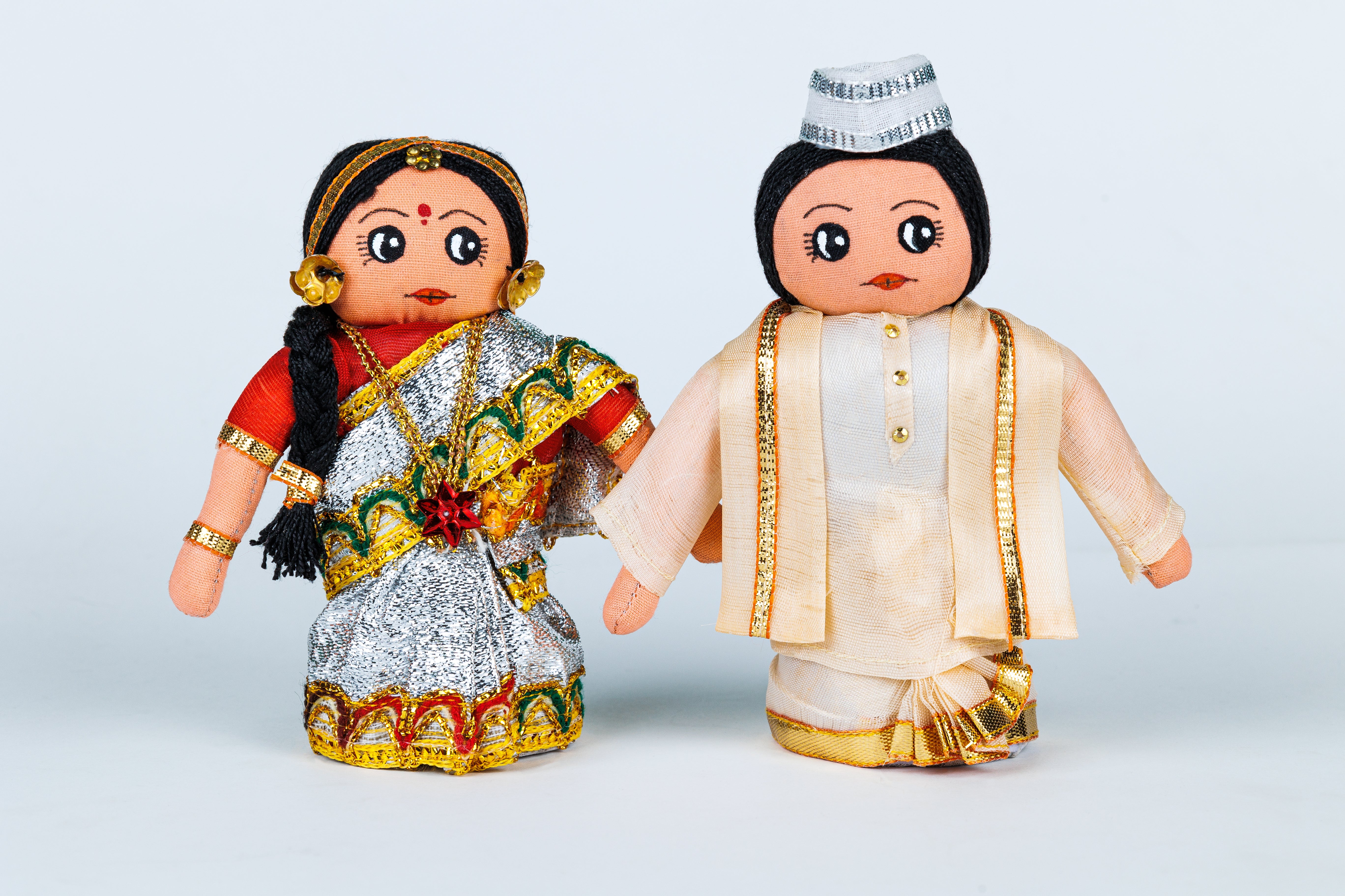 Traditional Assamese Couple - Handmade Cloth Doll – Kindora kidz